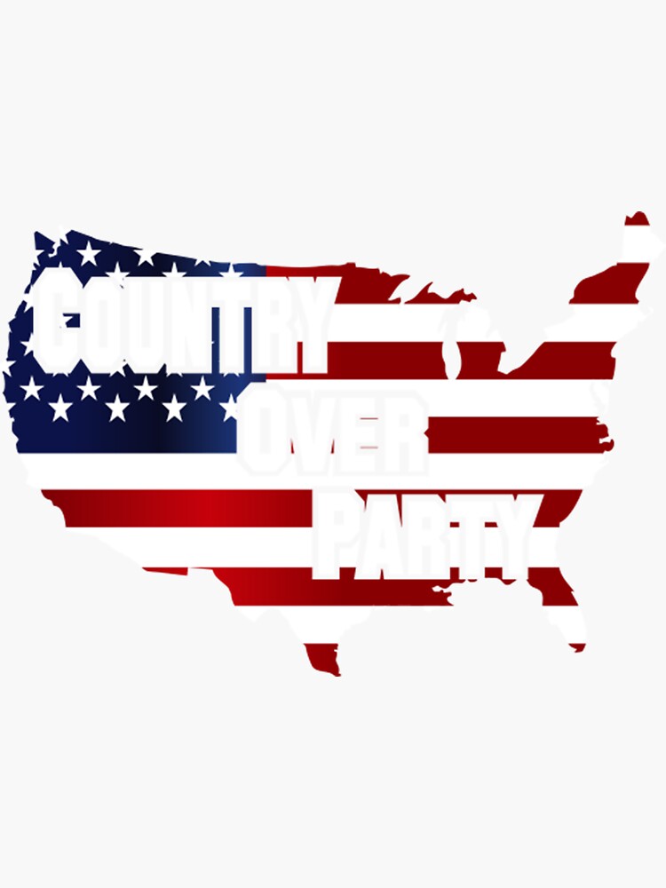 "Country Over Party T-ShirtCountry Over Party" Sticker for Sale by ...