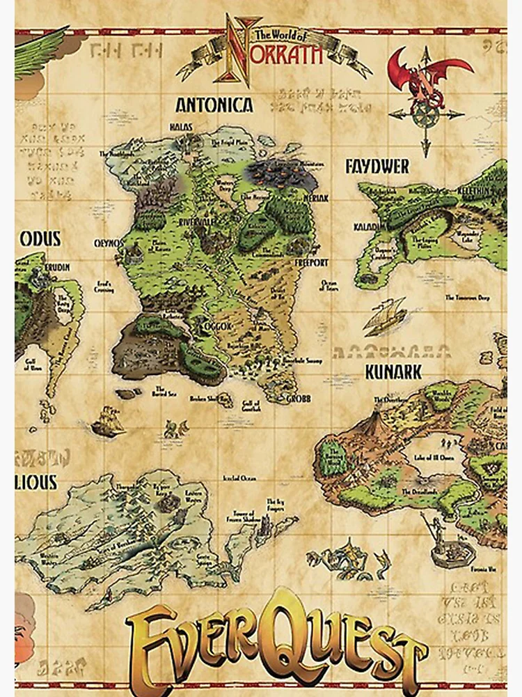 Everquest Maps Everquest World Of Norrath Map Poster By Mary Steve