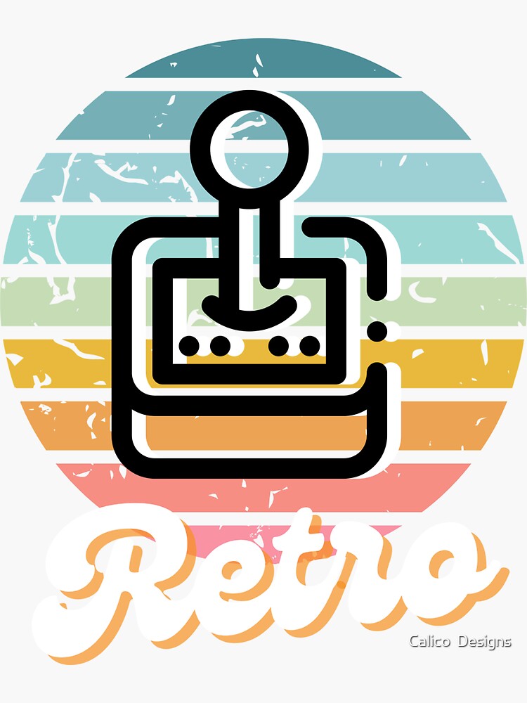 "Retro Gaming - Sunset - Joystick " Sticker for Sale by tmaking | Redbubble