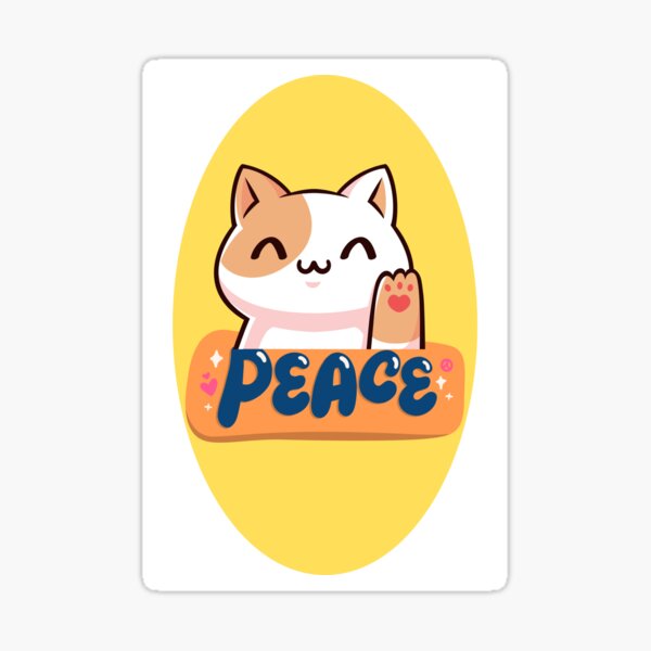"Cute cat peace message sticker" Sticker for Sale by leydown23 | Redbubble