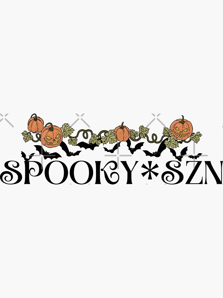 "Spooky Szn - Pumpkins And Bats" Sticker for Sale by Ami-Ami | Redbubble