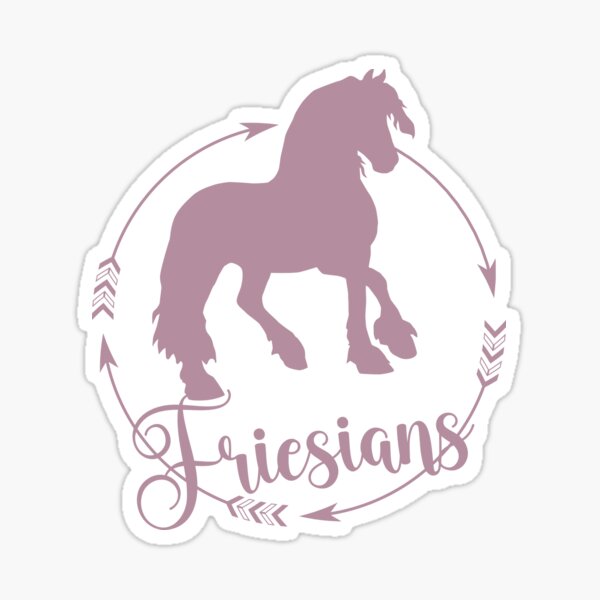 "Rose Pink Friesian Horse" Sticker for Sale by circus-unicorn | Redbubble