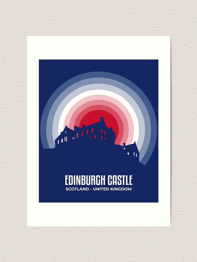 "Edinburgh Castle moonlight symbol. Tone color based on official flag ...