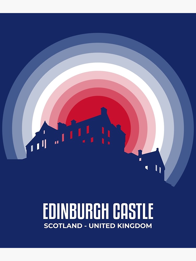 "Edinburgh Castle moonlight symbol. Tone color based on official flag ...