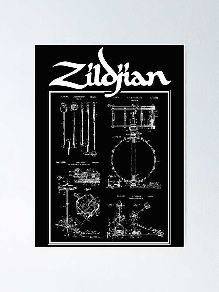 "BLUEPRINT DRUMS ZILDJIAN CYMBALS" Poster for Sale by TEEjDESIGN ...