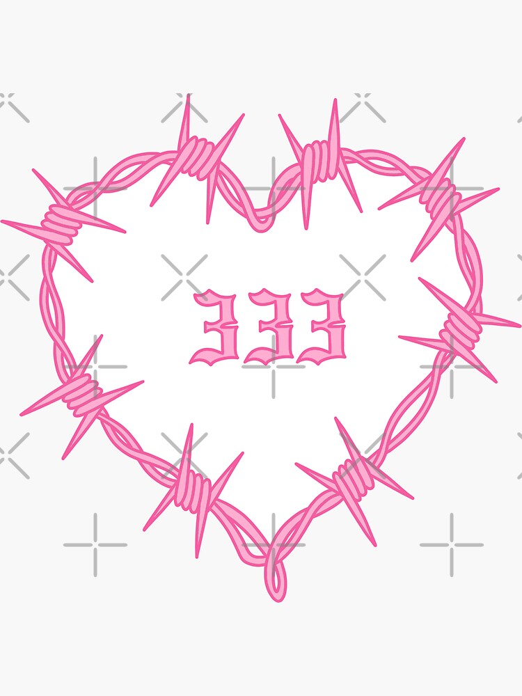 "333 angel number heart" Sticker for Sale by mattspace | Redbubble