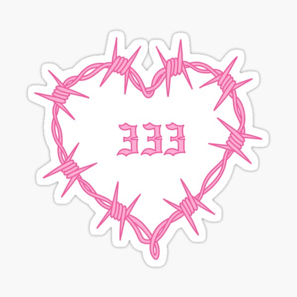 "333 angel number heart" Sticker for Sale by mattspace | Redbubble