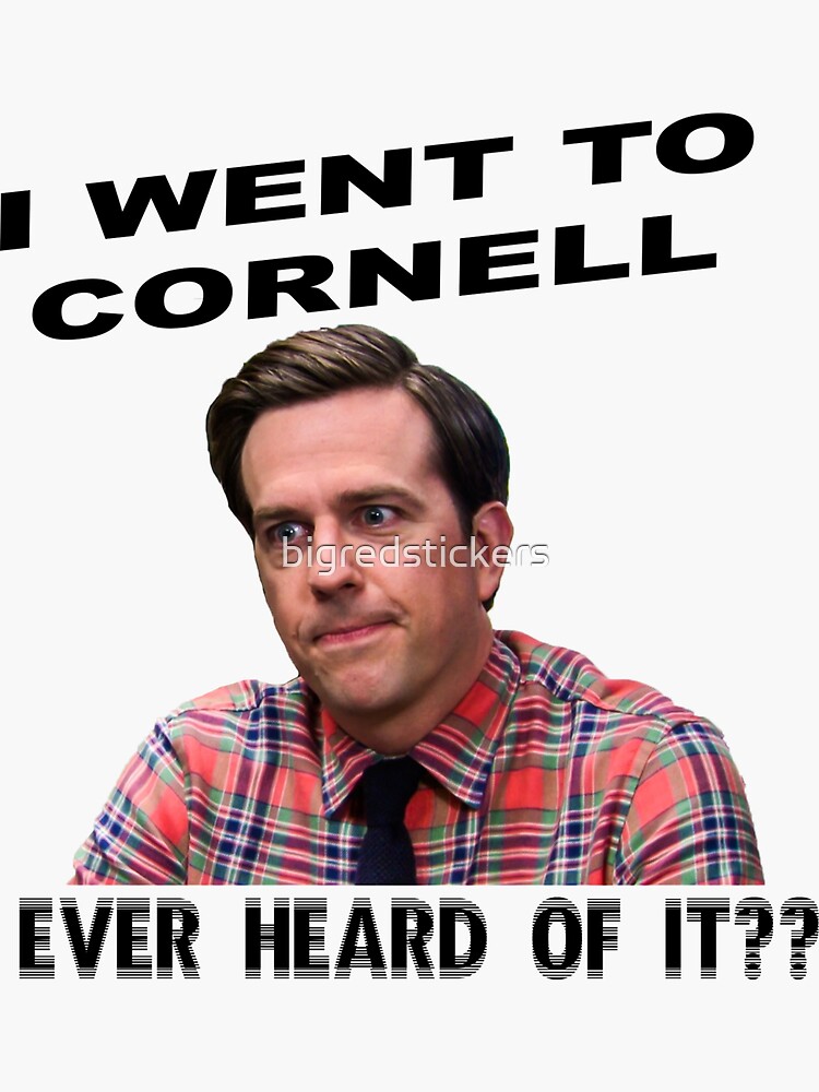 "Andy Bernard, Cornell Grad" Sticker for Sale by bigredstickers | Redbubble