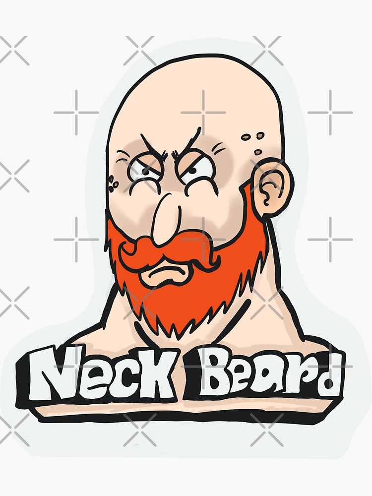"Neckbeard (Parody Cartoon)" Sticker for Sale by StudioX27 | Redbubble