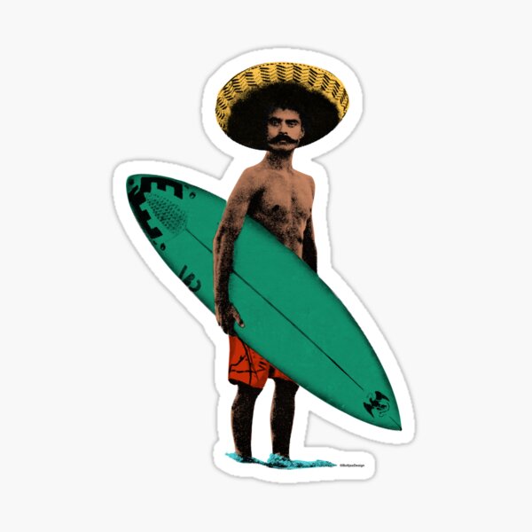 "Zapata Surfer - Colorized 1" Sticker for Sale by boltjesdesign | Redbubble