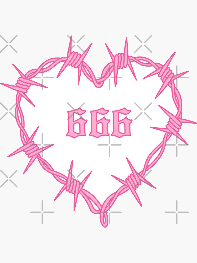 "666 angel number heart " Sticker for Sale by mattspace | Redbubble