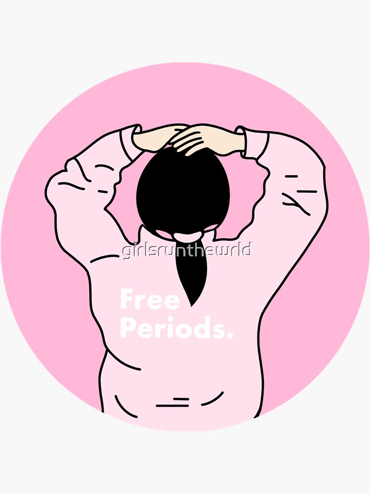 "Free Periods" Sticker for Sale by girlsrunthewrld | Redbubble