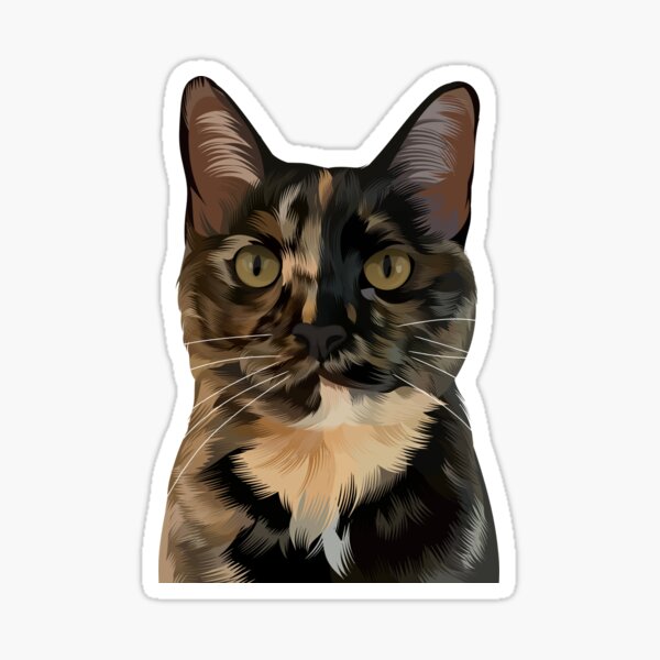 "tortoiseshell cat" Sticker for Sale by extraonions | Redbubble