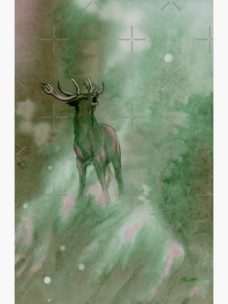 "Ghost Stag" Sticker for Sale by junglequeen | Redbubble