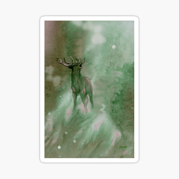 "Ghost Stag" Sticker for Sale by junglequeen | Redbubble