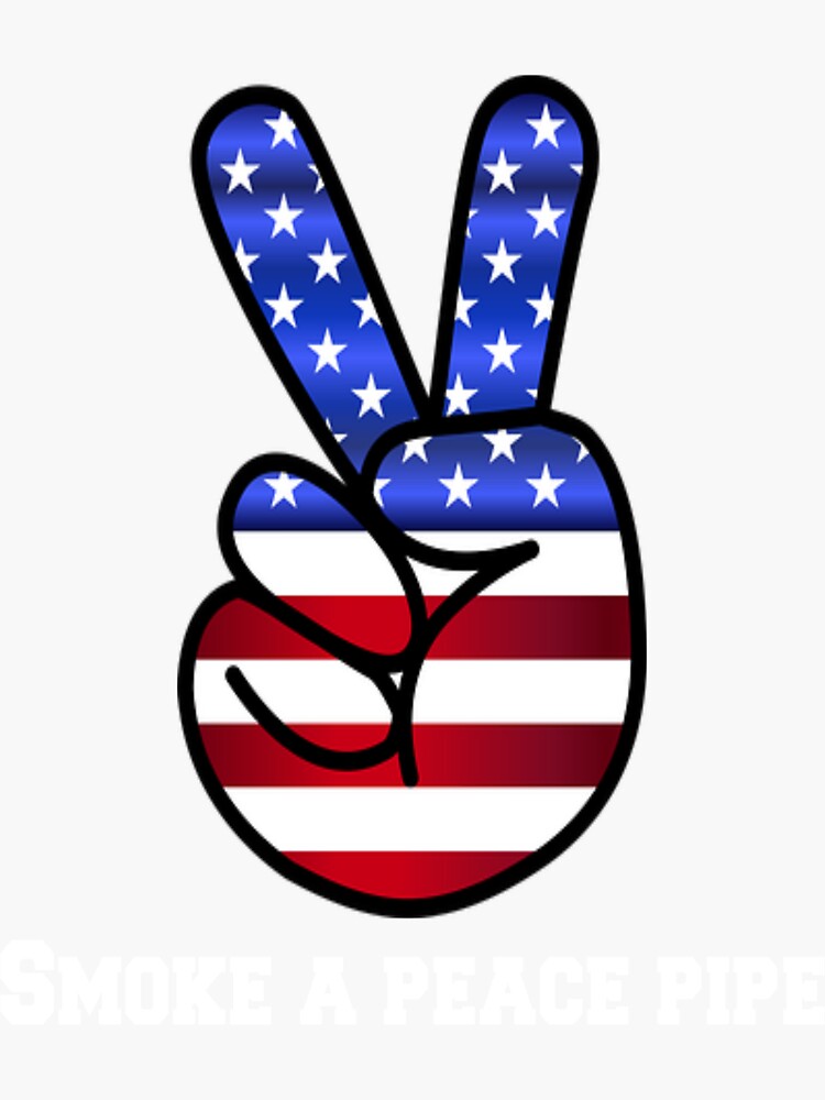 "American Flag peace iconic - smoke a peace pipe!" Sticker by ...