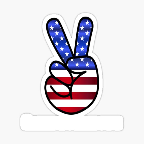 "American Flag peace iconic - smoke a peace pipe!" Sticker by ...