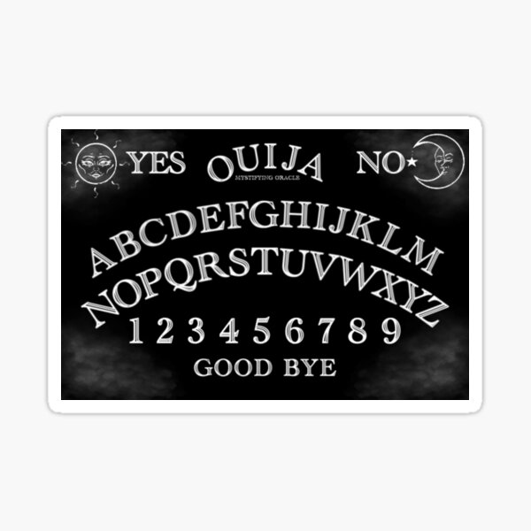 "Ouija Board - White Font" Sticker for Sale by MokaMizore97 | Redbubble
