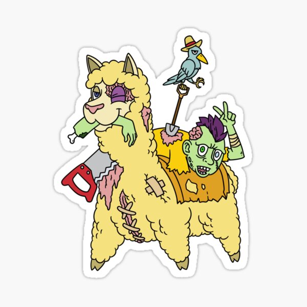 "Zombie Llama" Sticker for Sale by ReimerStaude | Redbubble