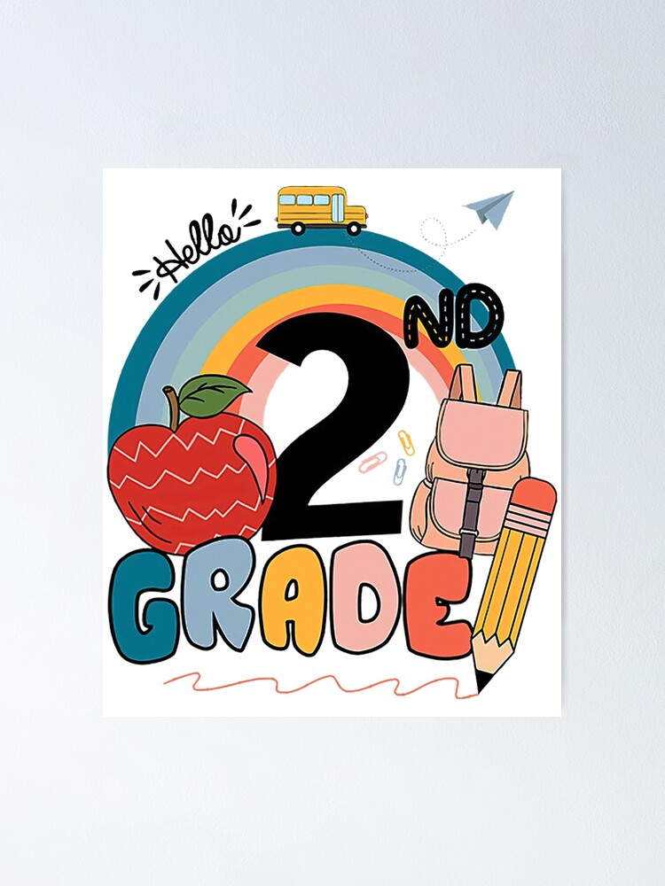 Póster «Regreso a la escuela Hola segundo grado Rainbowprint segundo ...