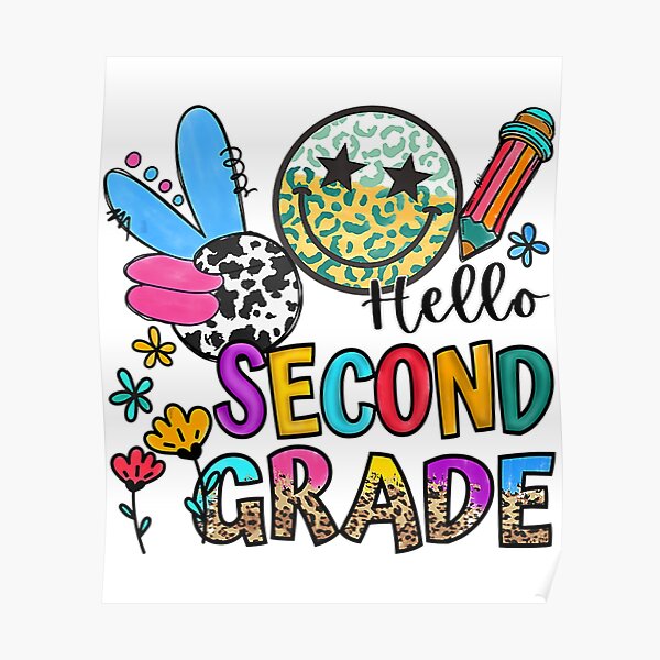 Póster «Regreso a la escuela Hola segundo grado Profesor de leopardo de ...