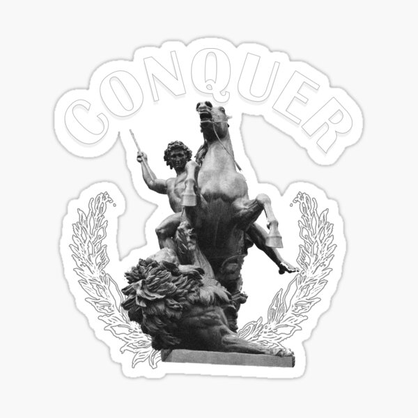 "Conquer Greek Warrior Gym Motivation " Sticker for Sale by ...