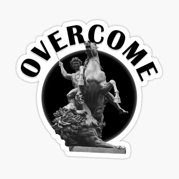 "Overcome Vintage Greek Warrior Gym Motivation" Sticker for Sale by ...