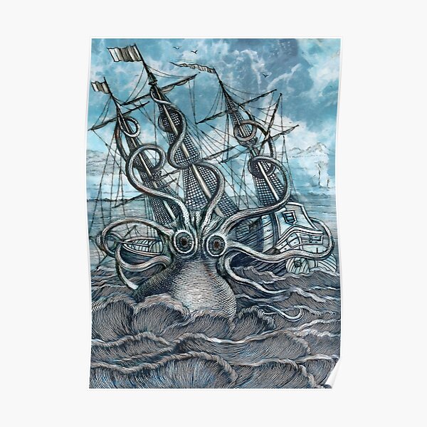 "Sea Monster" Poster for Sale by CatyArte | Redbubble