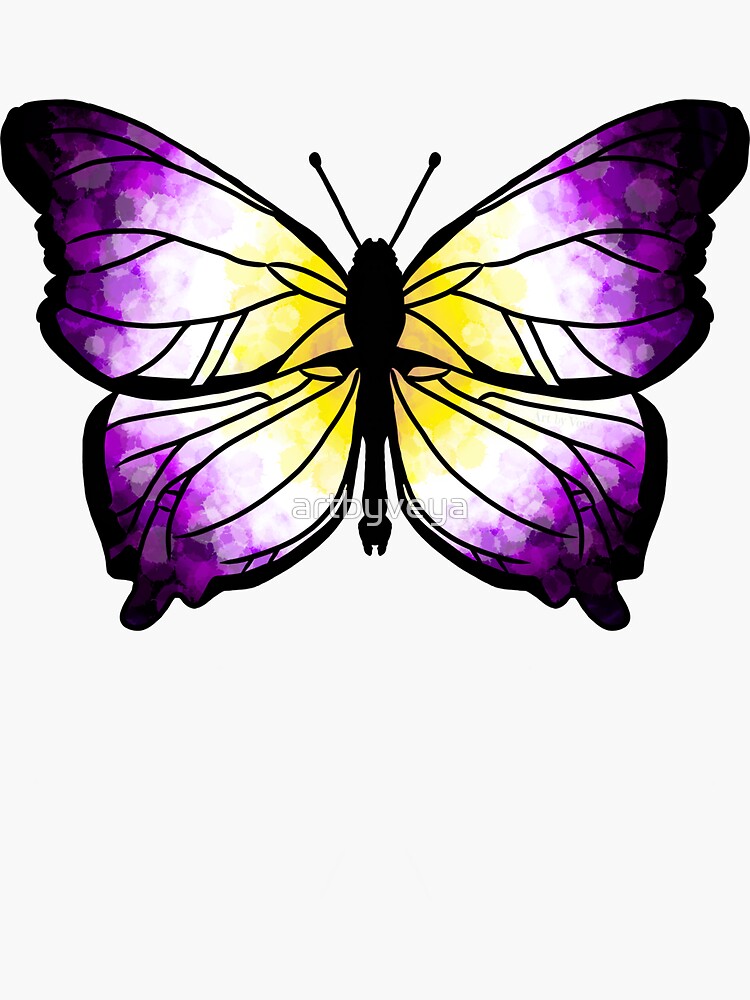 "Non-binary butterfly " Sticker for Sale by artbyveya | Redbubble