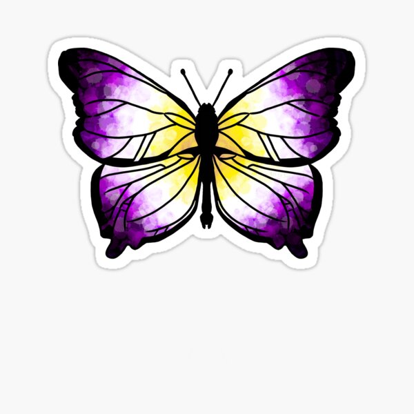 "Non-binary butterfly " Sticker for Sale by artbyveya | Redbubble