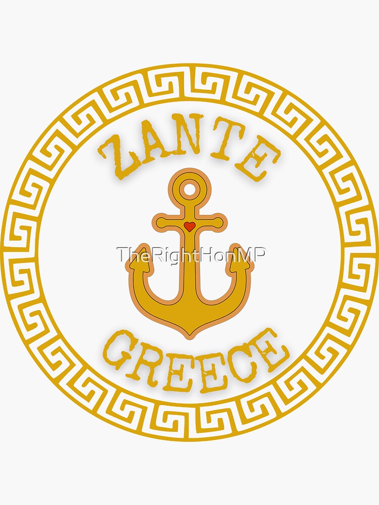 "Zante Greece logo " Sticker for Sale by TheRightHonMP | Redbubble