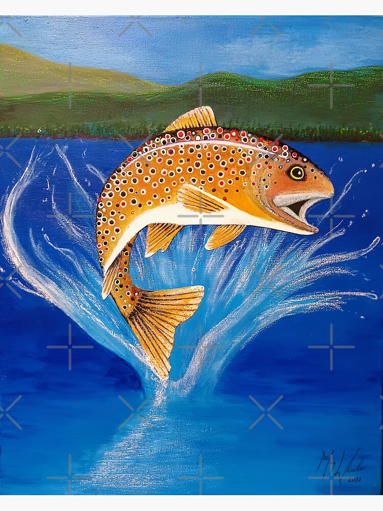 "Splash happy brown trout " Sticker for Sale by Icansellart | Redbubble