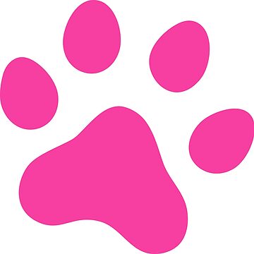 "Hot pink paw print sticker" Sticker for Sale by Mhea | Redbubble