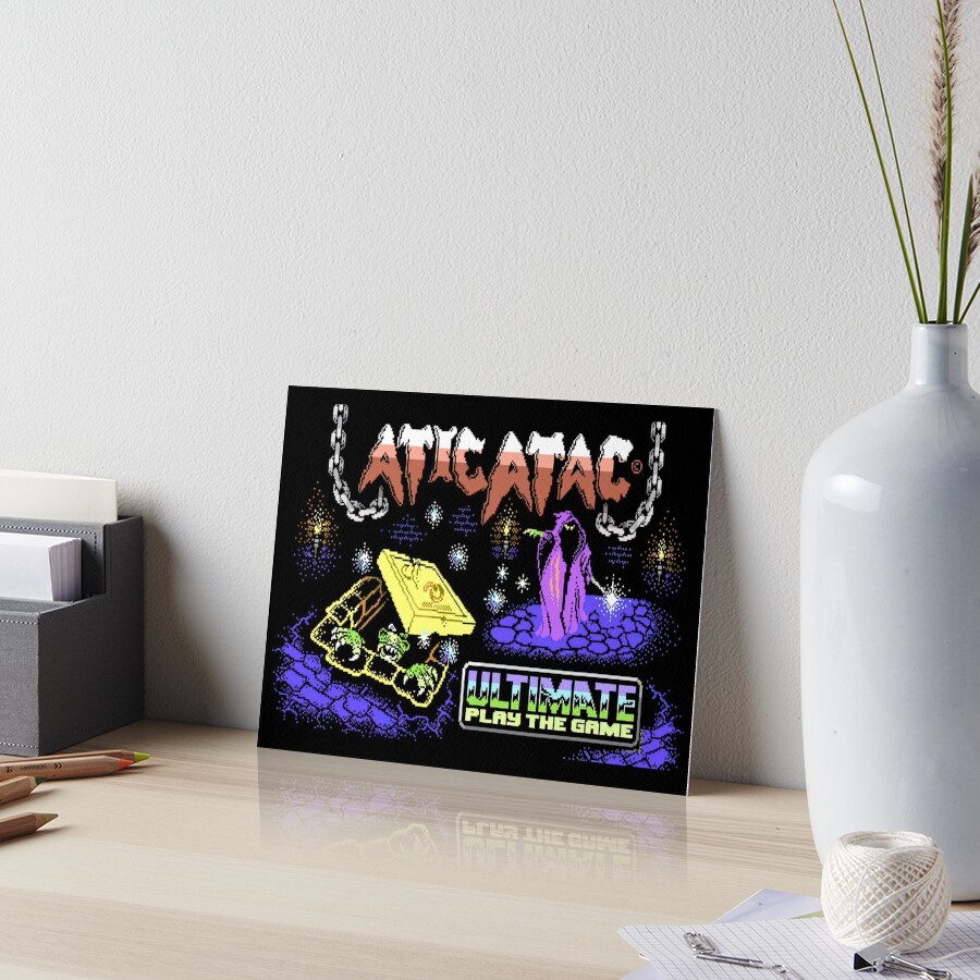"Atic Atac 1980s Vintage 8 Bit Pixel Poster Video Computer Game Cover ...