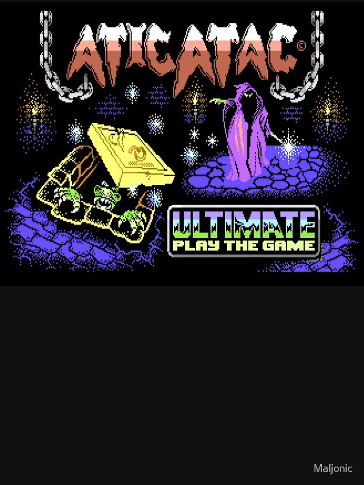 "Atic Atac 1980s Vintage 8 Bit Pixel Poster Video Computer Game Cover ...