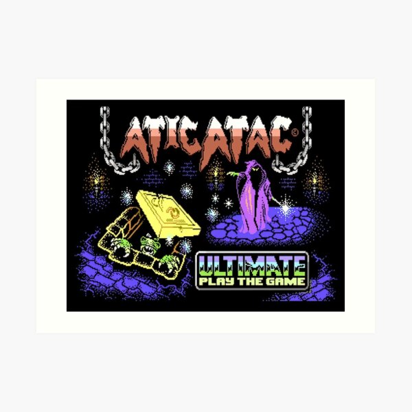 "Atic Atac 1980s Vintage 8 Bit Pixel Poster Video Computer Game Cover ...