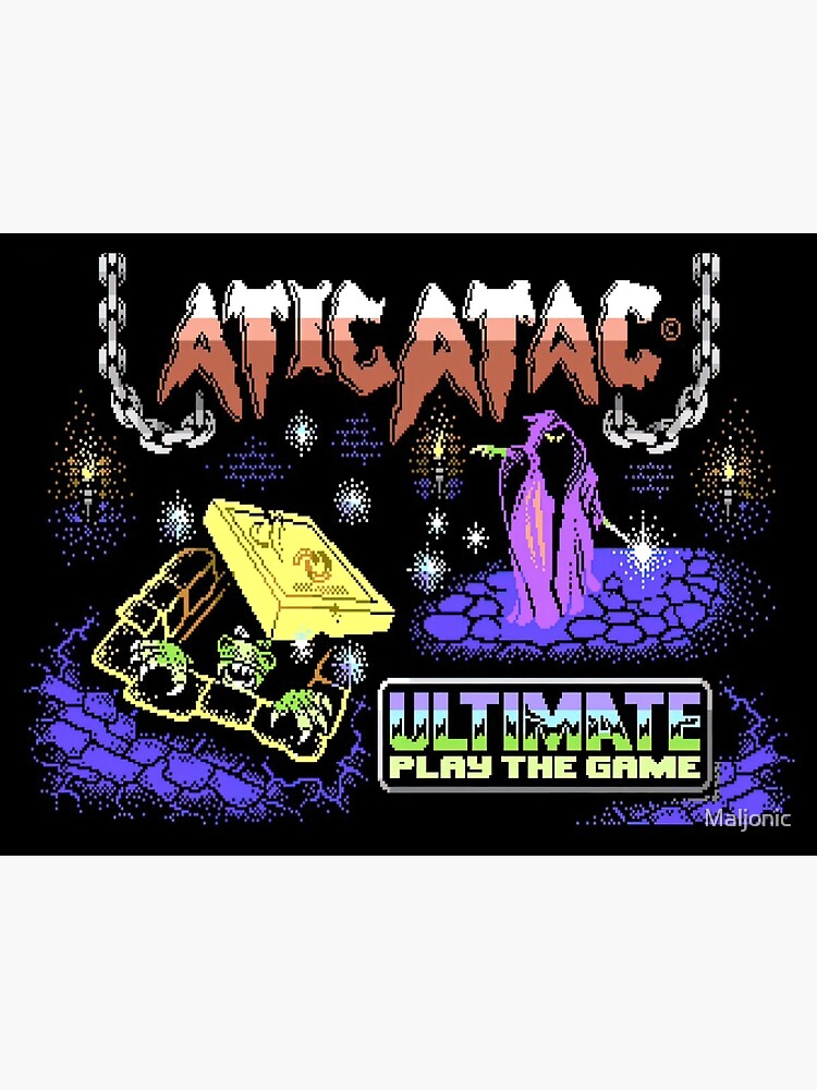 "Atic Atac 1980s Vintage 8 Bit Pixel Poster Video Computer Game Cover ...