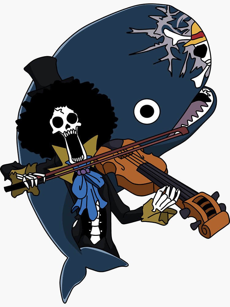 "Brook and Laboon" Sticker for Sale by Dhanyelaaa | Redbubble