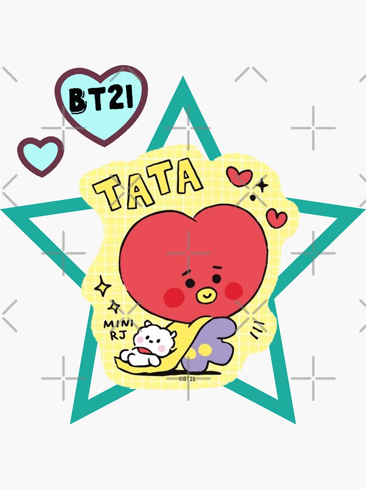 "Bt21 Tata and Rj" Sticker for Sale by theclassic2 | Redbubble