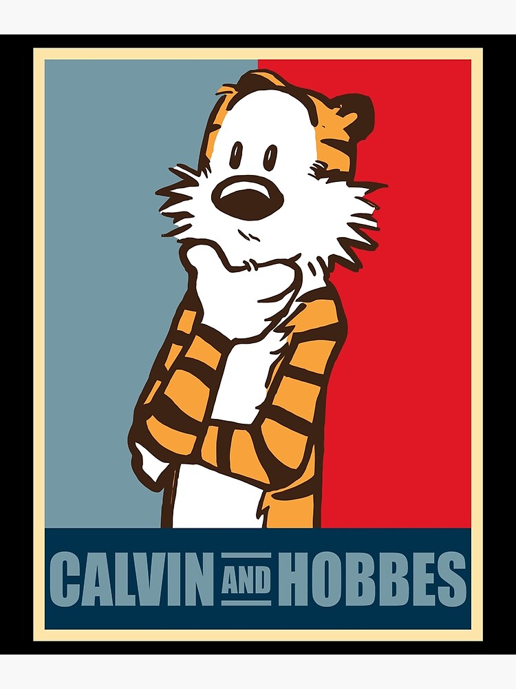 Retro Calvin And Hobbes Pop Art Portrait Premium Matte Vertical Poster