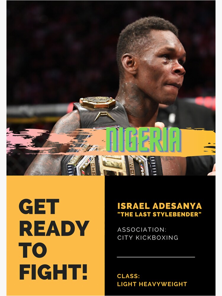 "Israel Adesanya (The Last Stylebender) UFC CITY KICKBOXING LIGHT ...