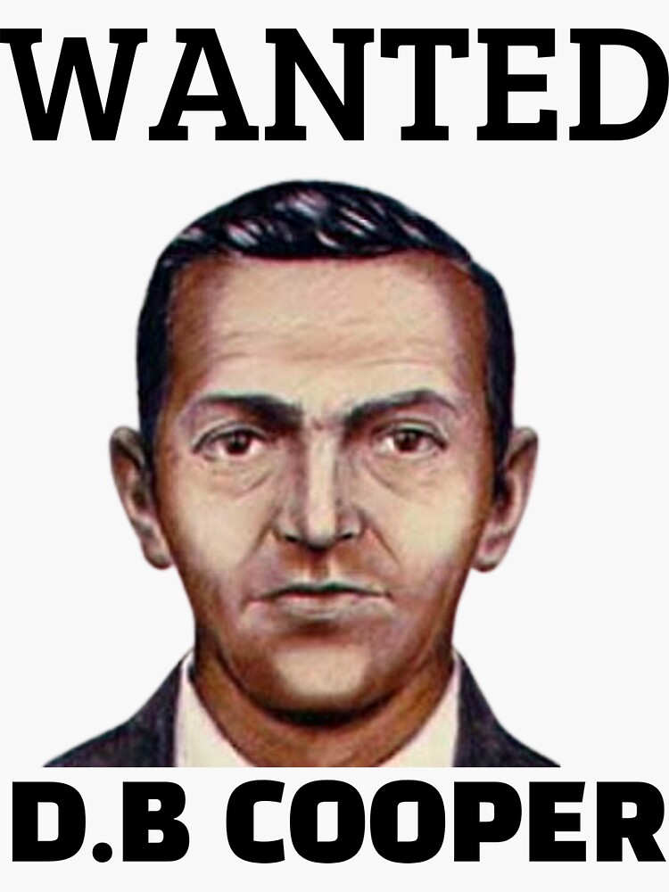 "D.b. Cooper wanted" Sticker for Sale by soni-70 | Redbubble