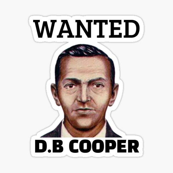 "D.b. Cooper wanted" Sticker for Sale by soni-70 | Redbubble