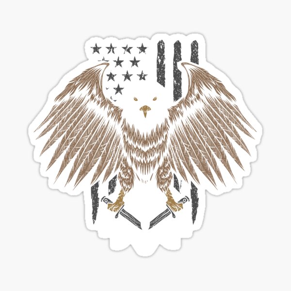 "Grunt style American flag vintage 90s 80s hiking " Sticker for Sale by ...