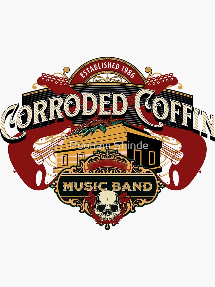 "Corroded Coffin Eddie Munson's Band" Sticker for Sale by ...