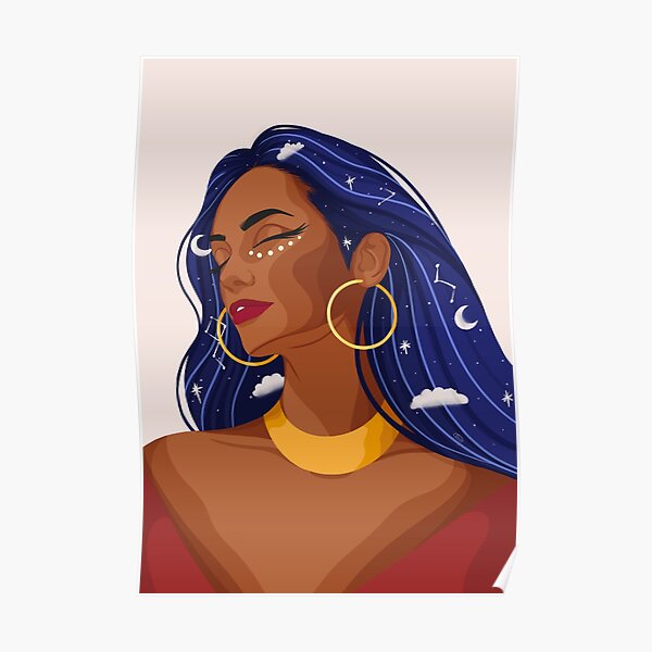 "Elegant Sky at Night Hair Constellation " Poster for Sale by Stephjojo ...