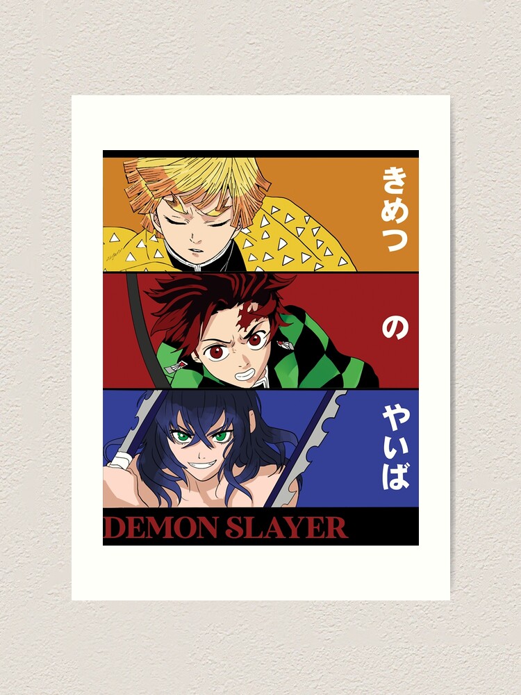 "Demon Slayer Zenitsu, Tanjiro, inosuke" Art Print for Sale by ...