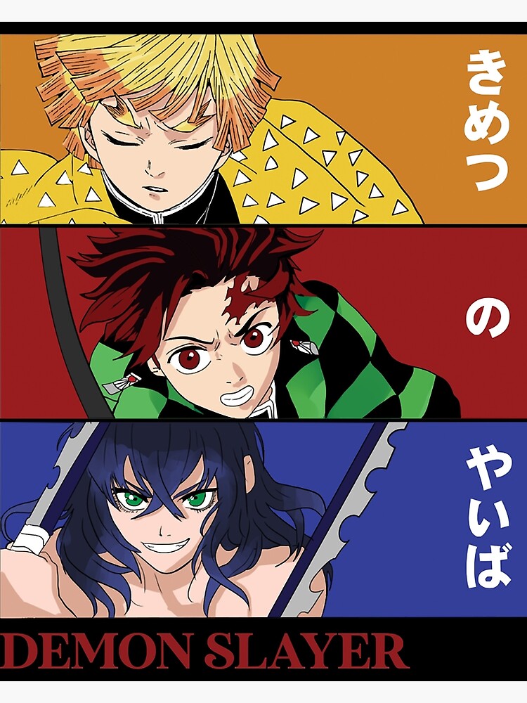 "Demon Slayer Zenitsu, Tanjiro, inosuke" Art Print for Sale by ...