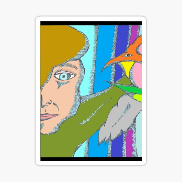 "me and the bird" Sticker for Sale by wormink | Redbubble