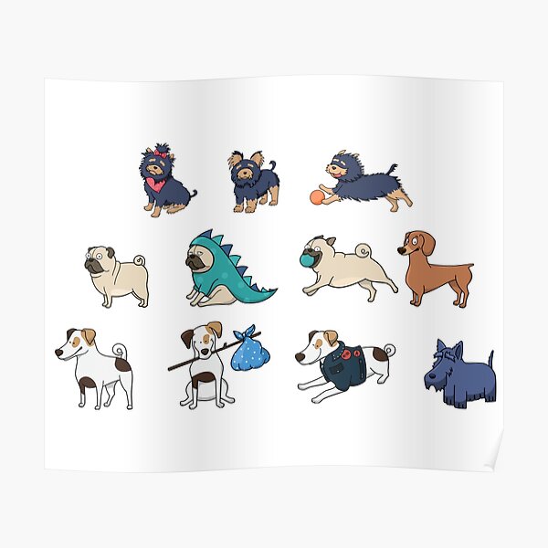 "A group of cute dogs" Poster for Sale by mbarki1 | Redbubble